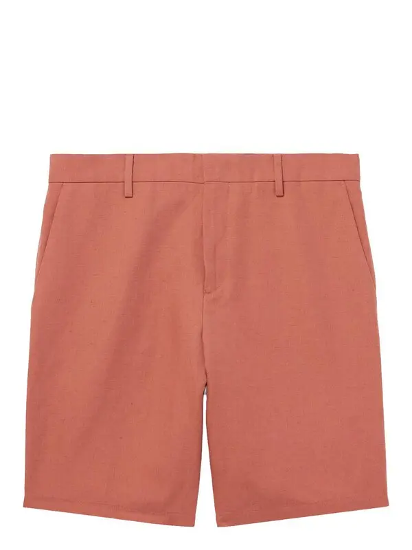 Paul Smith Straight-leg Linen-blend Shorts - Red