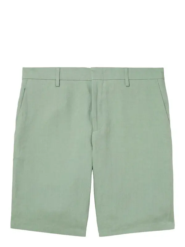 Paul Smith Straight-leg Linen Bermuda Shorts - Green
