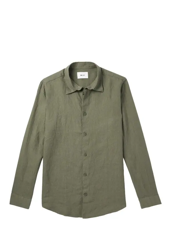 Nn07 Enzo 5708 Linen Shirt - Green