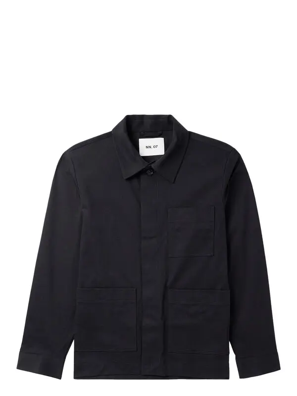 Nn07 Olav 1920 Organic Stretch-cotton Shirt - Black