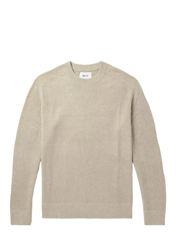 Nn07 Kevin 6600 Ribbed Organic Cotton Sweater - Neutrals