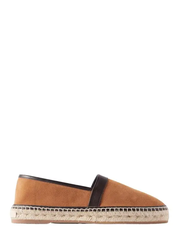 Manolo Blahnik Nerano Leather-trimmed Espadrilles - Orange