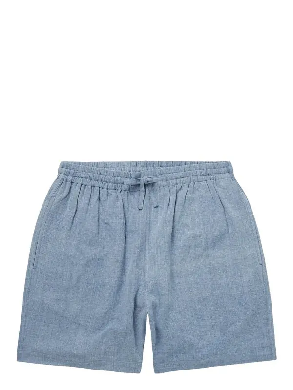 KARDO Olbia Straight-leg Cotton Shorts - Blue