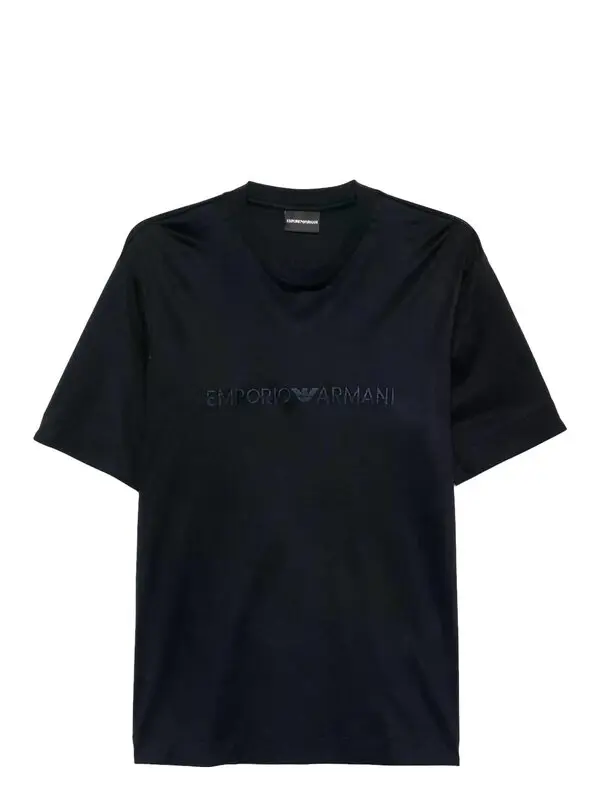 Emporio Armani Logo-embroidered T-shirt - Blue