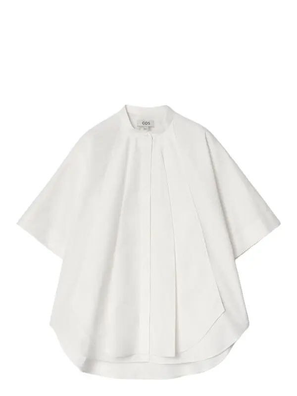 Cos Oversized Curved-hem Cotton Shirt - White