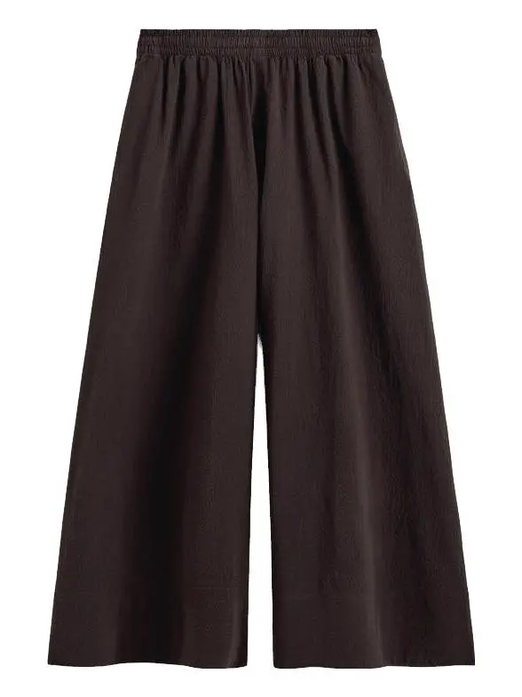 Cos Seersucker Wide-leg Culottes - Brown