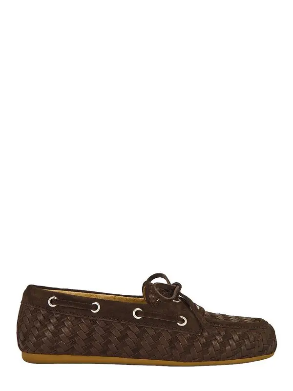 Miu Miu Woven Leather Moccasin - Moro