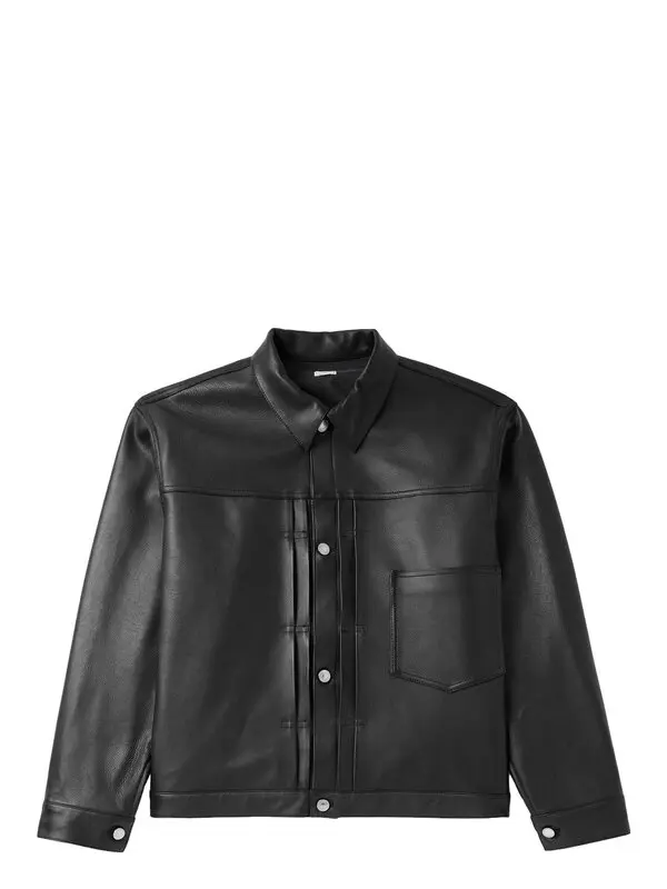 A.PRESSE 1st Type Full-grain Leather Jacket - Black