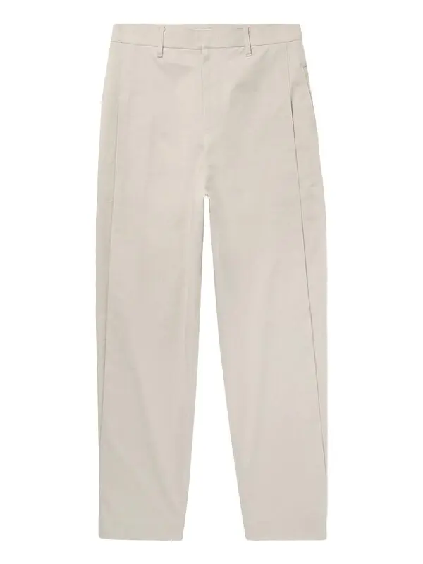 AMOMENTO Straight-leg Cotton-blend Trousers - Neutrals