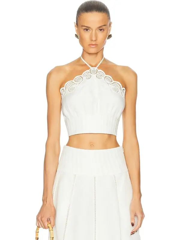 Simkhai Mellie Halter Top - Ivory