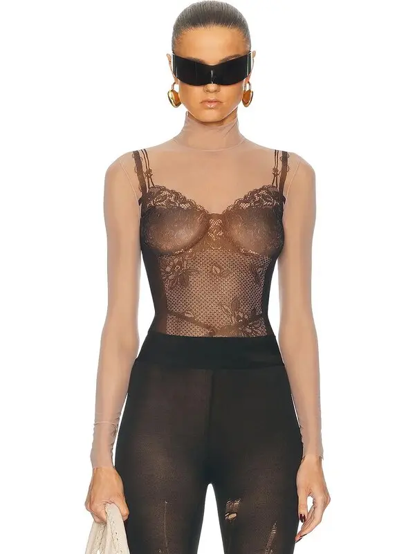 Balenciaga Lingerie Top - Black & Light Beige