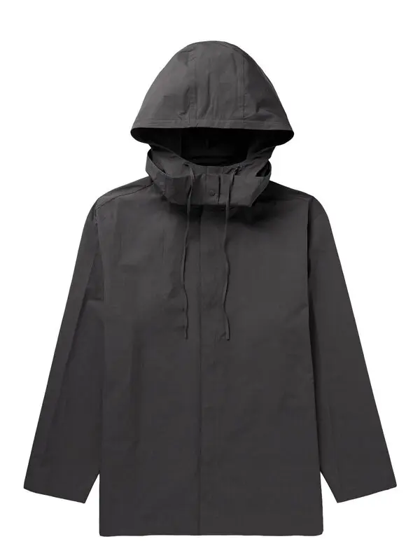 AMOMENTO Hooded Poplin Jacket - Gray