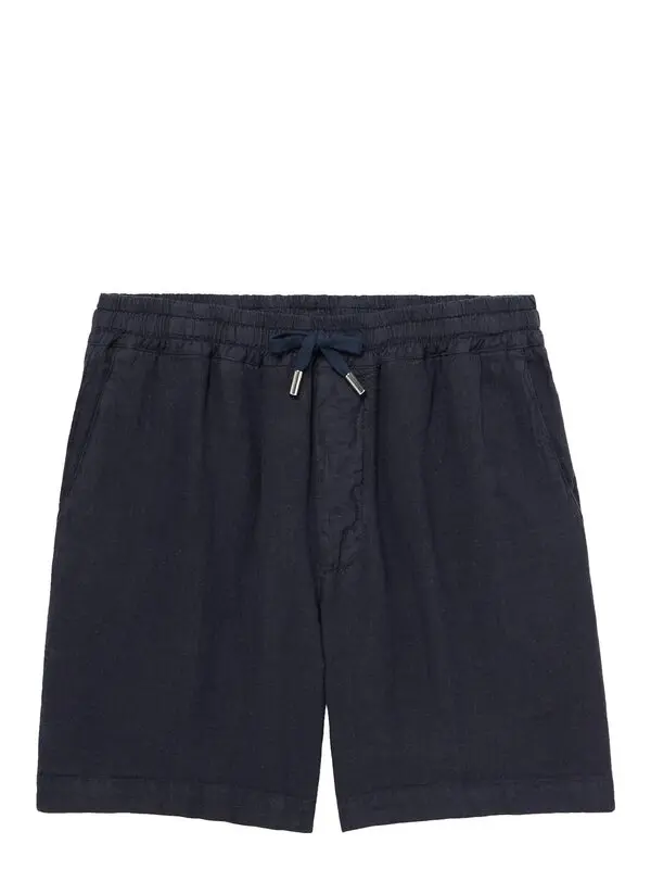 Altea Samuel Straight-leg Linen Shorts - Blue