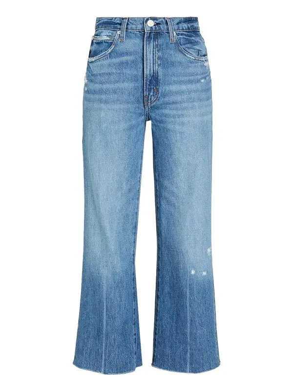FRAME Relaxed Straight Cropped Jeans - Mid Denim