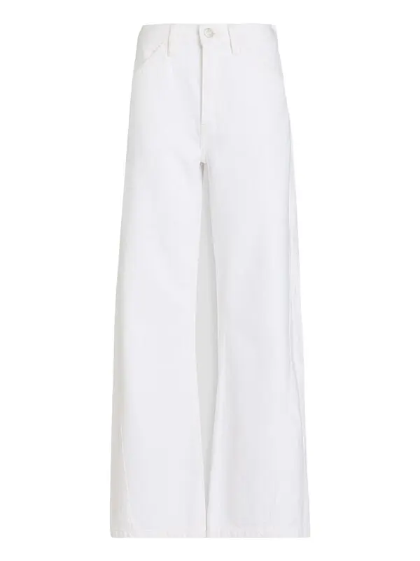 FRAME High-rise Wide-leg Jeans - White