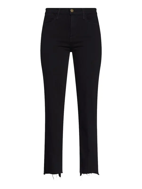 FRAME Le High Straight Cropped Jeans - Black