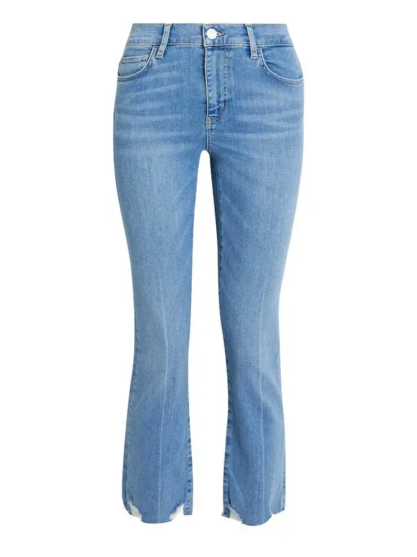 FRAME Le High Straight Cropped Jeans - Mid Denim