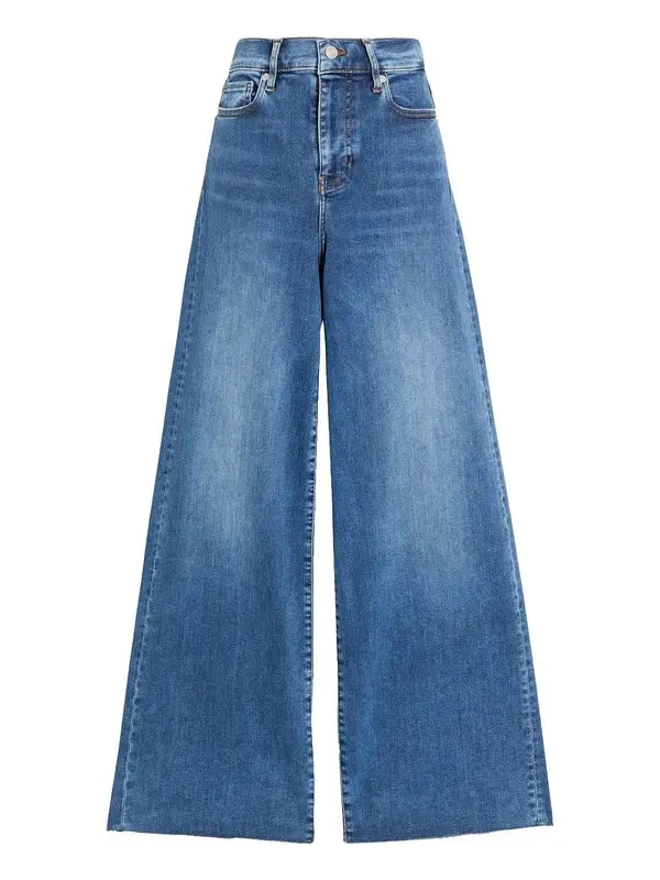 FRAME Le Slim Palazzo High-rise Jeans - Mid Denim