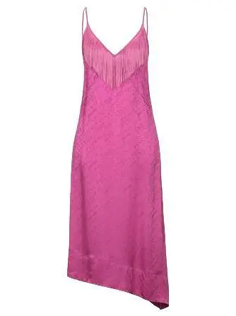Pinko Midi Asymmetric Jacquard Dress - Fuchsia
