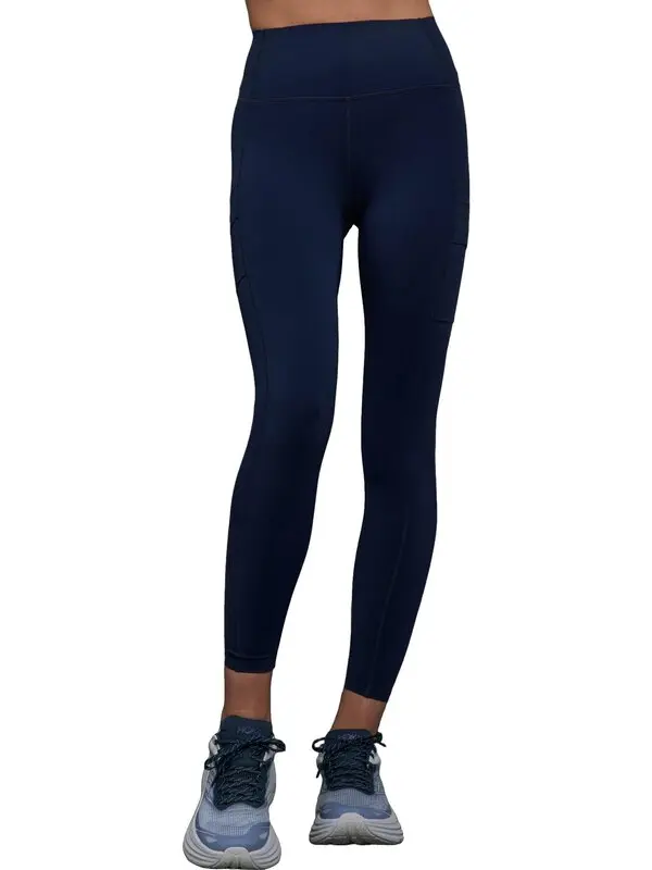 Carbon38 High Rise Pocket Legging In Diamond Compression - Navy
