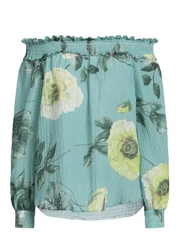 Pinko Floral-print Crepe Top - Sage Green