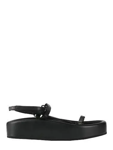 MAISON MARGIELA Leather Wedge Sandals - Black