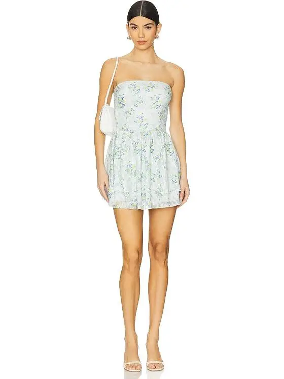 MORE TO COME Whitney Mini Dress - Blue Floral