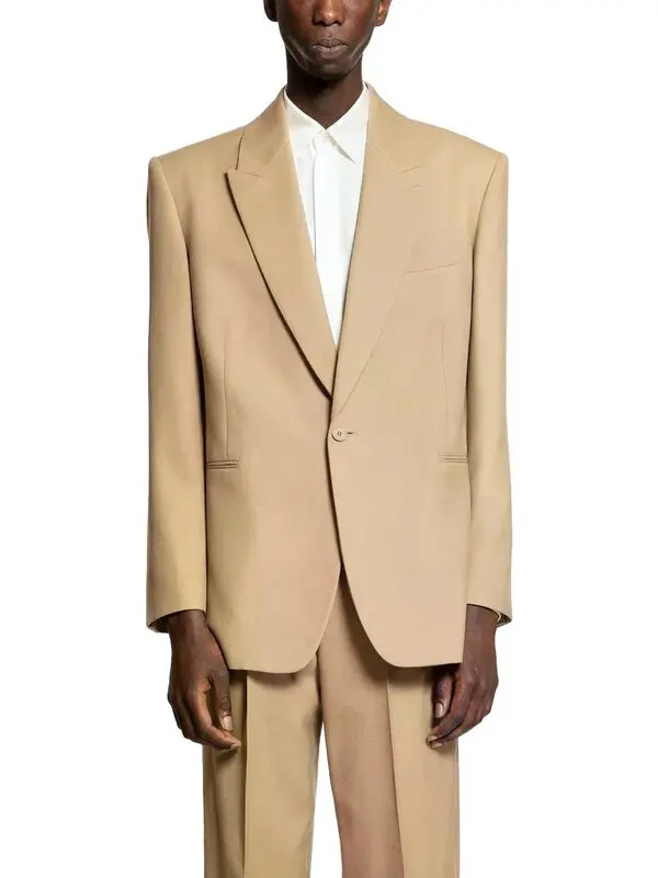 Saint Laurent Wool Gabardine Blazer - Neutrals