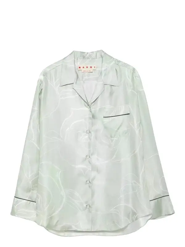 Marni Printed Silk Shirt - Green