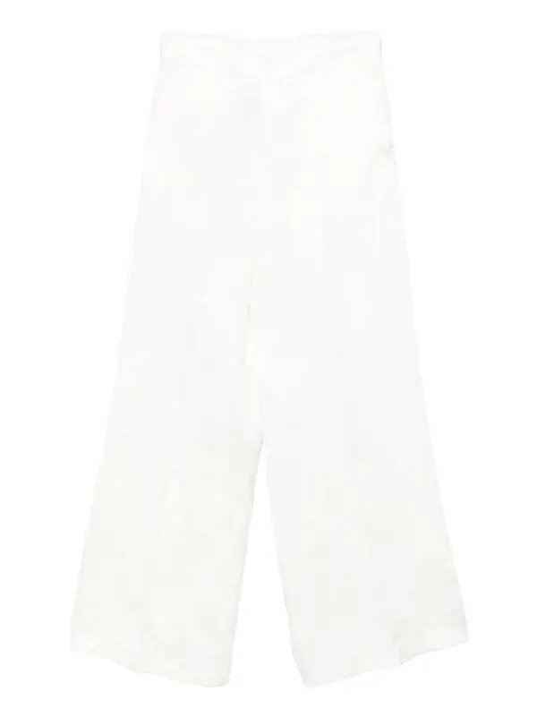 TWINSET Jacquard Palazzo Trousers - White