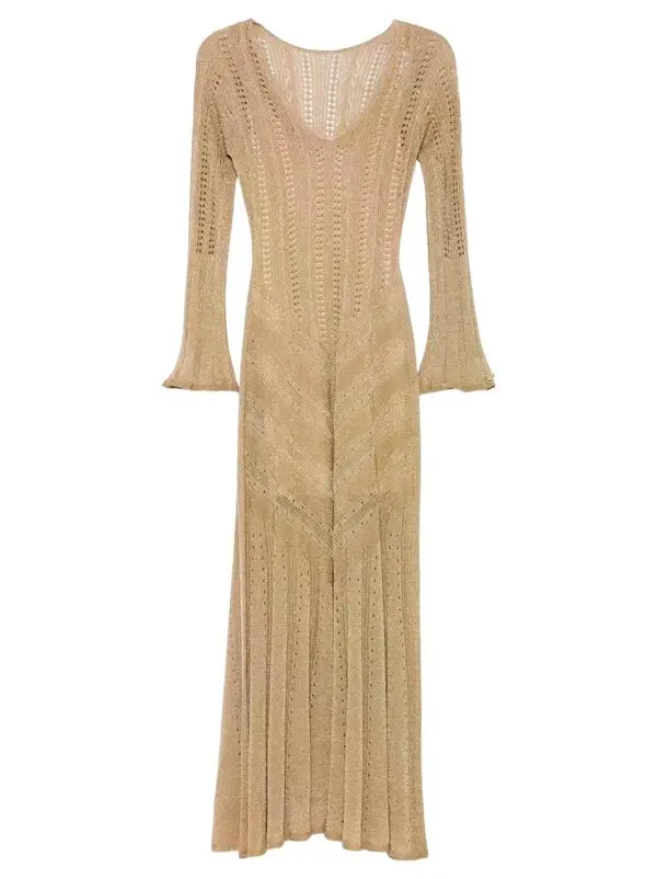 TWINSET Lurex Maxi Dress - Gold