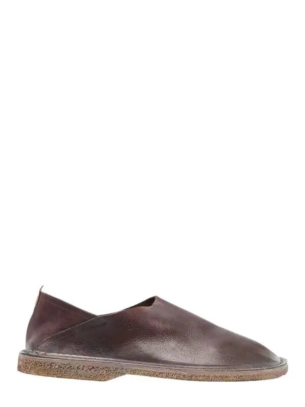 Moma Leather Slippers - Brown