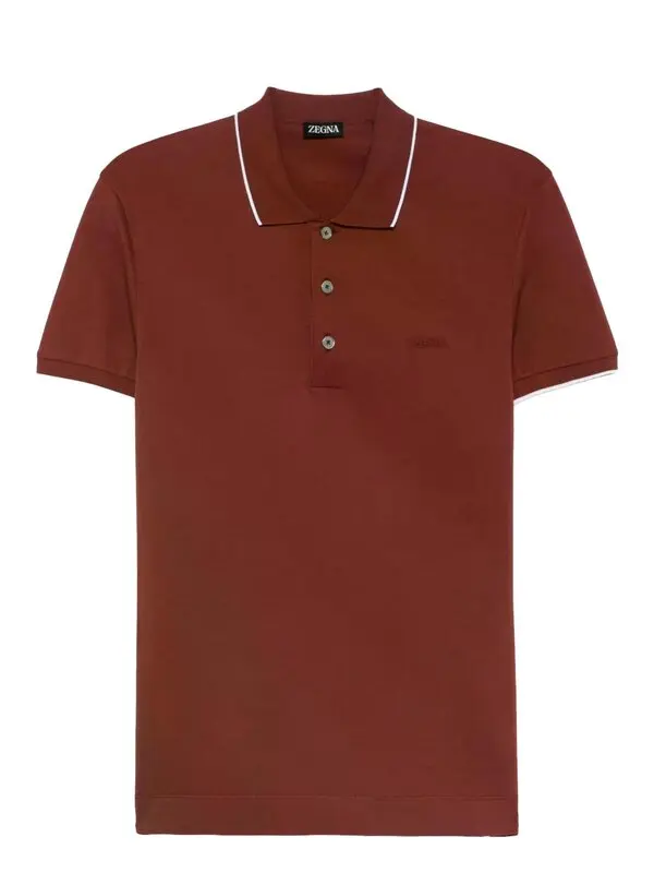 Zegna Logo-embroidered Polo Shirt - Red