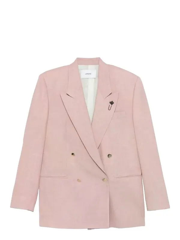 LARDINI Brooch-detail Blazer - Pink