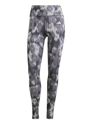Adidas Optime Essentials Allover Print Flower Tiedye Leggings - Black/grey Five