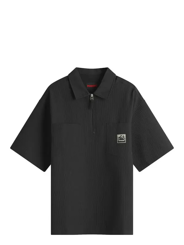 PLEASURES Electron Half Zip Shirt - Black