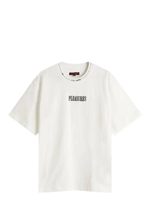 PLEASURES Cut Here Heavyweight T-shirt - White