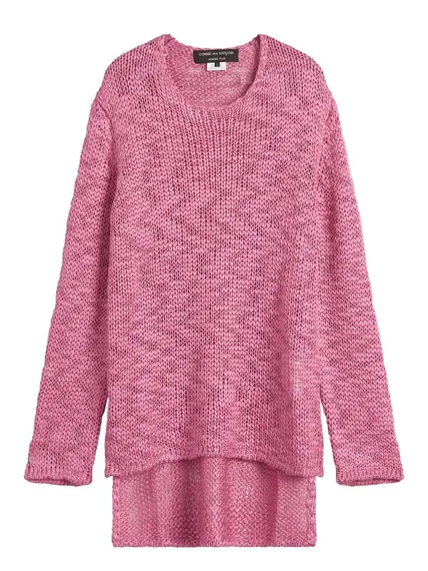 Comme Des Garçons Slub Knit Crew Neck - Pink
