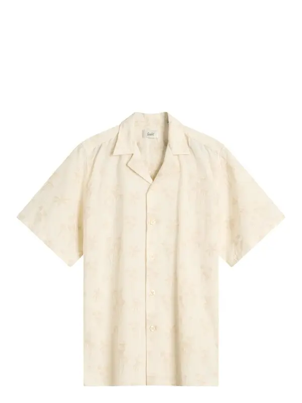 FORET Peer Flower Jacquard Vacation Shirt - Cloud