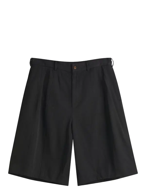 Comme Des Garçons Soft Twill Pleated Shorts - Black