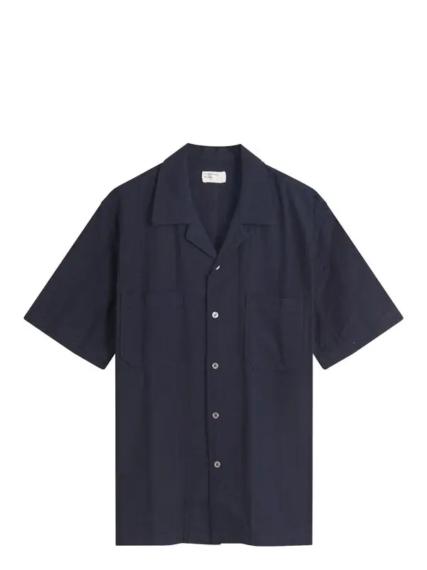 Universal Works Maui Cotton Sal Road Shirt - Navy