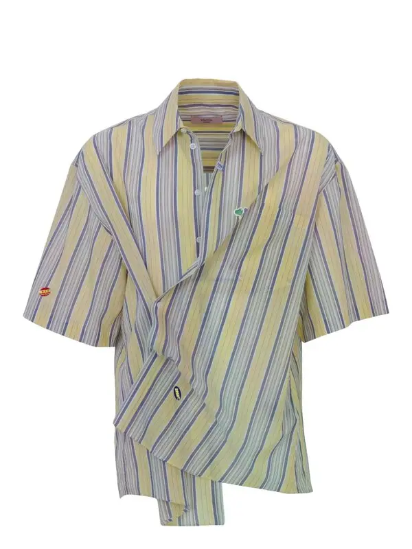Martine Rose Asymmetrical Striped Shirt - Yellow