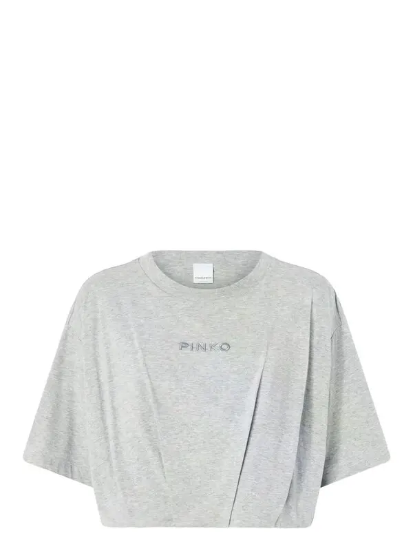 Pinko Logo-embroidered T-shirt - Grey