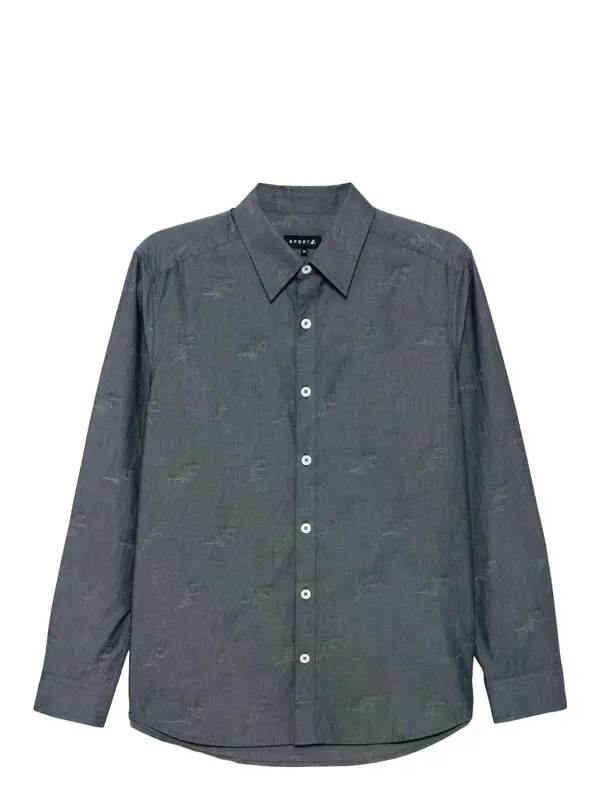 SPORT B. BY AGNÈS B. Aop-jacquard Long-sleeved Shirt - Blue