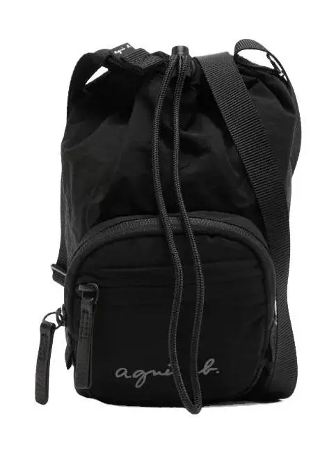 AGNÈS B. Mini Logo Messenger Bag - Black