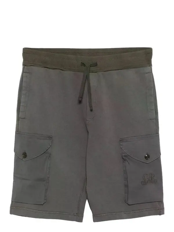 C.P. COMPANY Diagonal Fleece Cargo Shorts - Grey