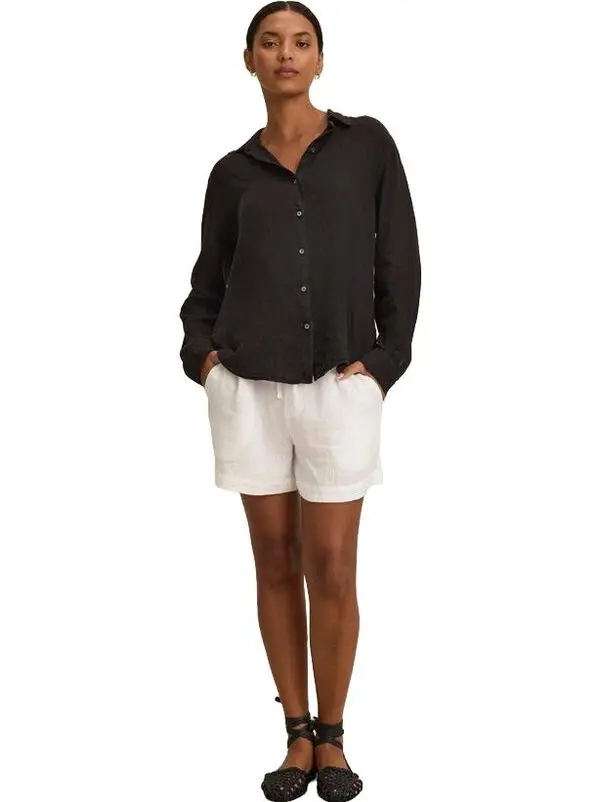 Velvet By Graham & Spencer Amber Linen Shorts - White