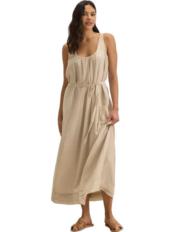Velvet By Graham & Spencer Bayou Silk Cotton Voile Maxi Dress - Natural