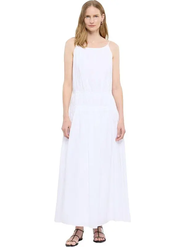 Another Tomorrow Gathered Backless Dress - Off White