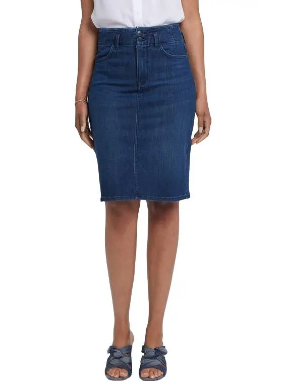 NYDJ Hollywood High Waist Denim Skirt - Ibiza Blues